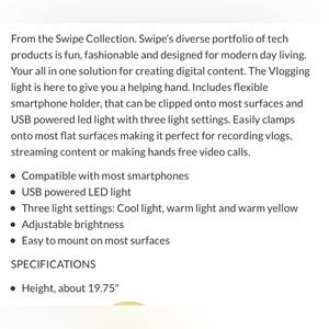 Swipe | Cameras, Photo & Video | Set Of Vlogging Light And Phone Holder ...